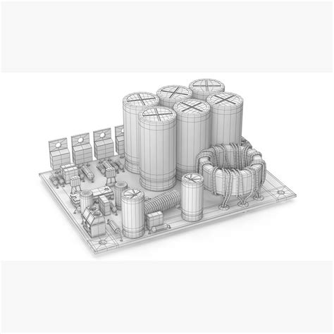 대용량 Dc 전원 공급 회로 기판 3d 모델 다운로드 컴퓨터 액세서리 On