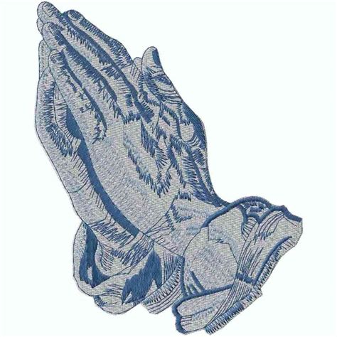 2 Tone Praying Hands Blue Applique Tiedemann Bevs