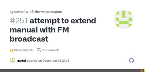 Attempt To Extend Manual With Fm Broadcast · Egzumer Uv K5 Firmware