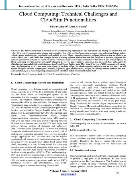 cloud computing technical challenges and cloudsim functionalities pdf