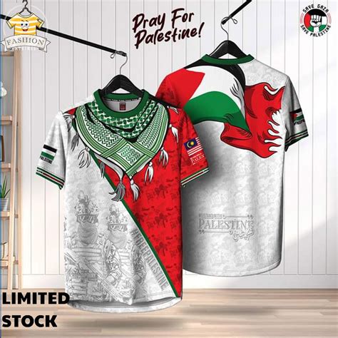 100 Ready Stock Palestine X Malaysia T Shirt Baju Sublimation
