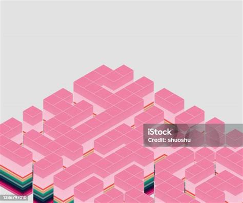 추상색 그라데이션 3d 큐브 미로 패턴 포스터 배경 3차원 형태에 대한 스톡 벡터 아트 및 기타 이미지 3차원 형태 가상