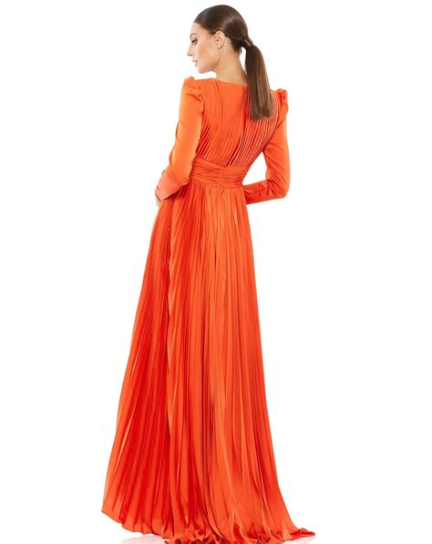 Emerald Mac Duggal 26542 Long Sleeve Formal Pleated Dress For 4580