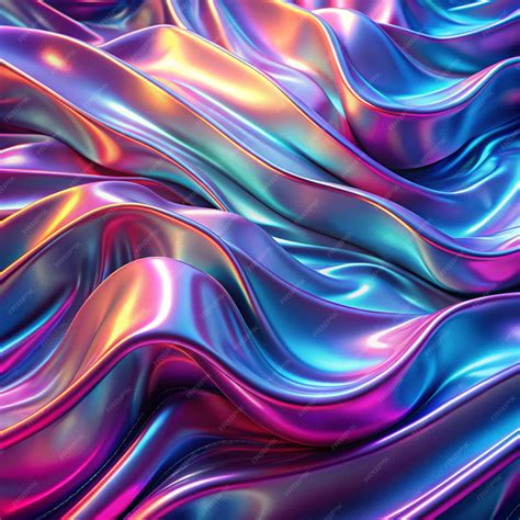 Iridescent chrome wavy gradient cloth fabric abstract background ...