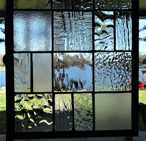 Textured Clear Stained Glass Panel Window Hanging Etsy