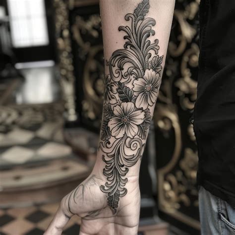 A Tattoo Of Flowers On A Persons Arm Premium Ai Generated Image
