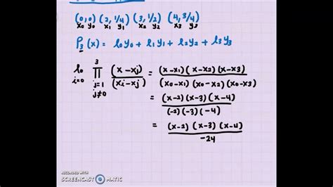 Example Of Finding Interpolating Polynomials Youtube