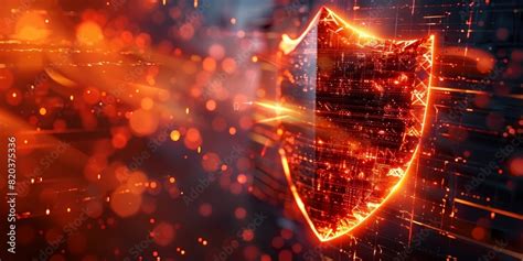 Firewall Visualized As A Glowing Shield A Stylized Image Of A Firewall Represented As A