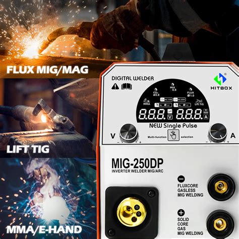 Hitbox Mig250dpupgraded 5 In 1 Mig Welder 200amp Synergic 220v Mul
