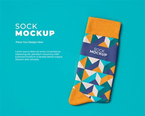 Premium Psd Mock Up Design For Sock With Abstract Pattern