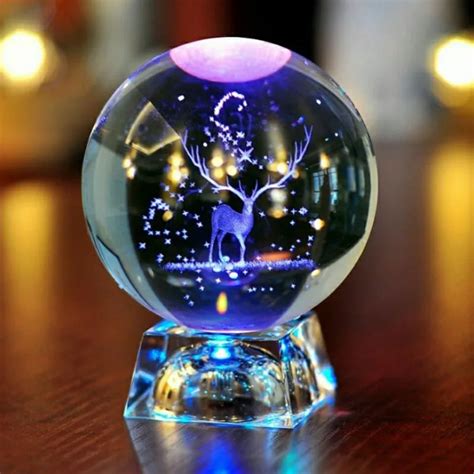Bola De Cristal Planetas Animas Em 3D LED Luzar