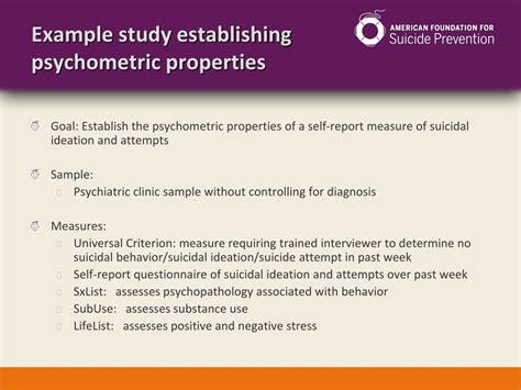PPT Establishing The Psychometric Properties Of Measures Of Suicidal Ideation And Attempts