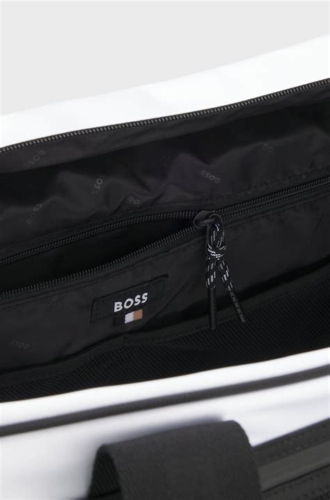 Boss Colour Blocked Holdall With Reflective Logo White