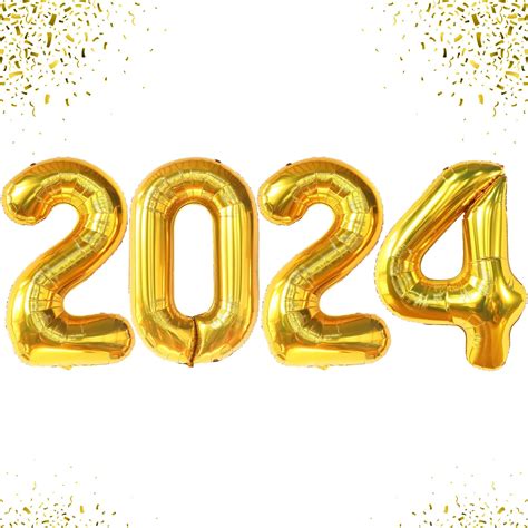 Katchon Huge 2024 Gold Balloons Numbers 40 Inch 2024 Gold Balloons