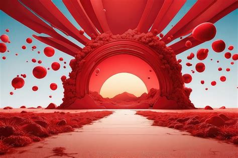 Premium Photo Red Stylish Sun Burn Background