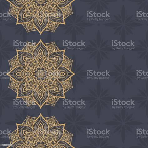 Seamless Border Pattern With Mandalas Mehndi Lace Borders Stock