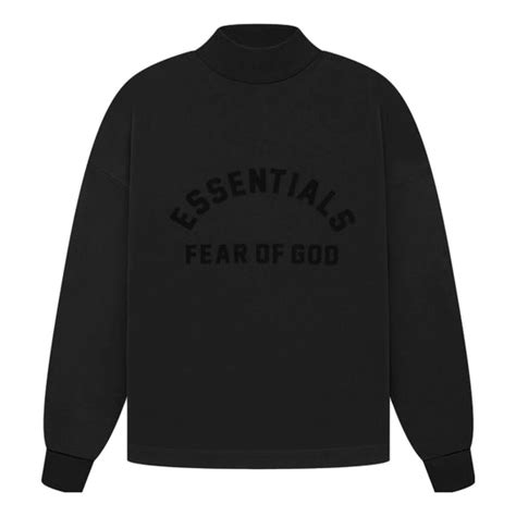 Fear Of God Essentials Ss23 Long Sleeve Tee Jet Black 125sp232010f