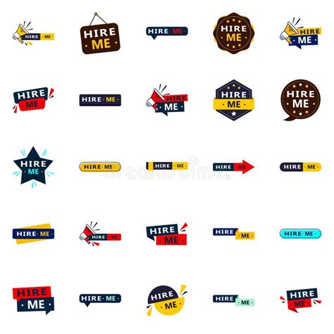 Get Hired Faster With Our Pack Of 25 Hire Me Banners Stock Vector