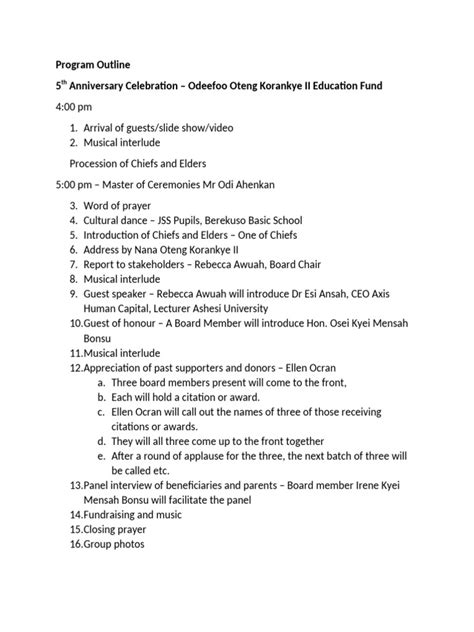 2022 Program Outline Detailed Pdf