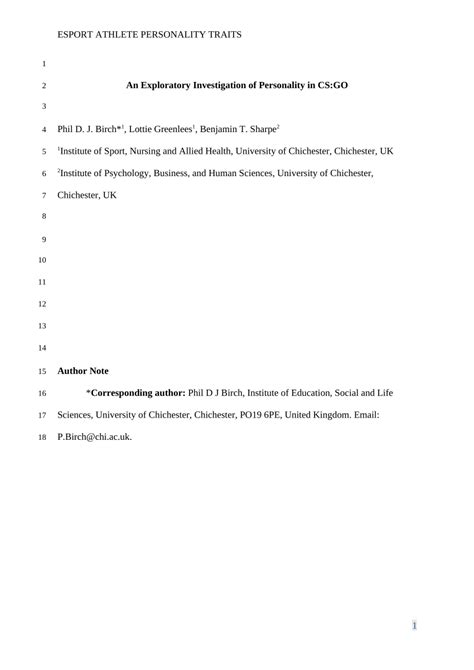pdf an exploratory investigation of personality in counter strike