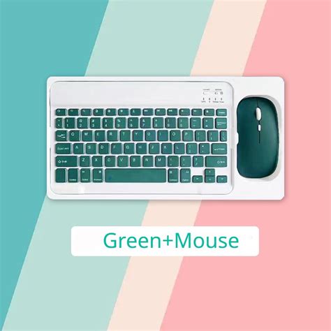 Jual Mini Keyboard And Mouse LED 7Colors RGB Colorful Bluetooth Keyboard Touchpad Untuk Tablet