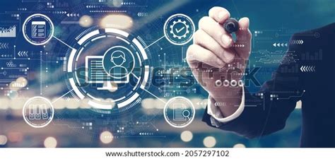Document Management System Concept Man On Stock Photo 2057297102
