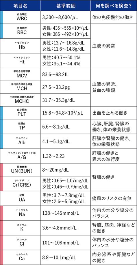 検査値はからだの通信簿
