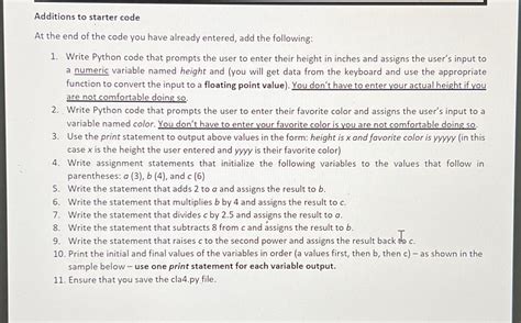 Solved Additions To Starter CodeAt The End Of The Code You Chegg