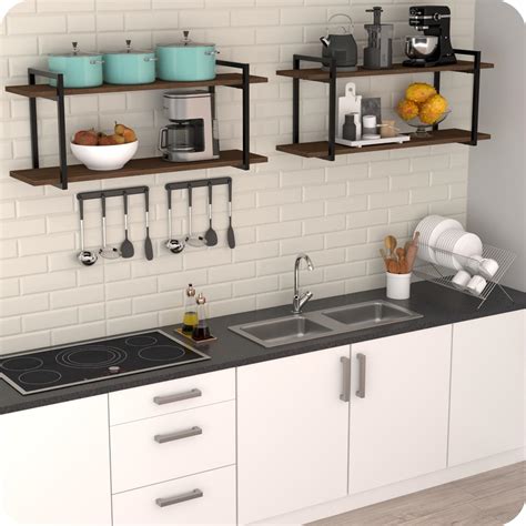 Prateleira Estilo Industrial Cozinha De Parede GND PM Cm