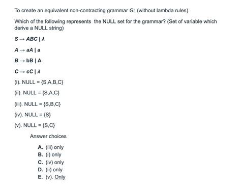 Solved To Create An Equivalent Non Contracting Grammar GL Chegg