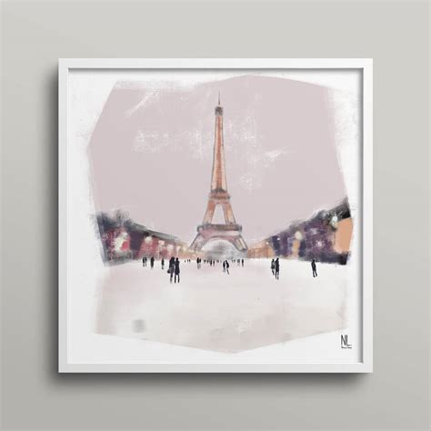 Paris Tour Eiffel en hiver Peinture numérique Noémie Labrosse