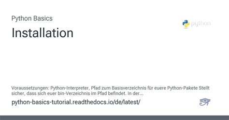 Installation Python Basics
