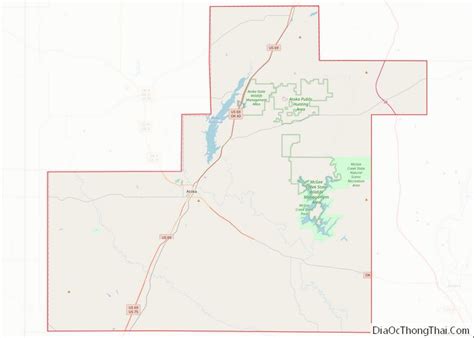 Map of Atoka County Oklahoma Địa Ốc Thông Thái