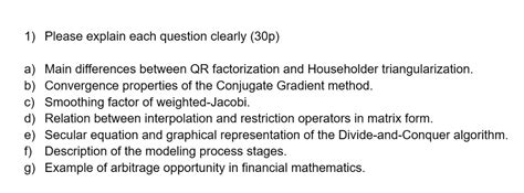 Solved Numerical Methods For Applied SciencePlease Do All Chegg