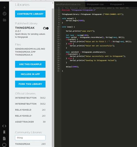 Official ThingSpeak Library For Arduino Particle And ESP8266 Page 2