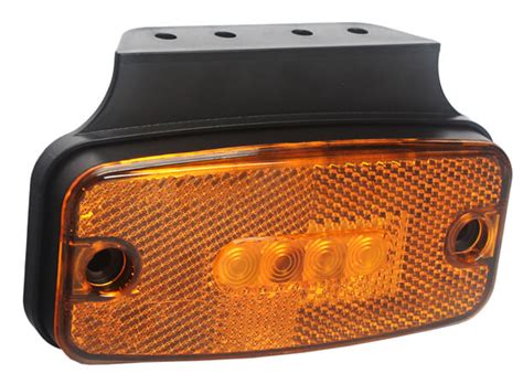 12V Amber LED Side Marker Light With Reflector Emark