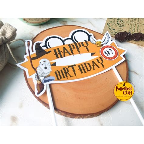 Cake TOPPER HARRY POTTER HAPPY BIRTHDAY HOGWARTS DRACO MALFOY BIRTHDAY CAKE Decoration Shopee