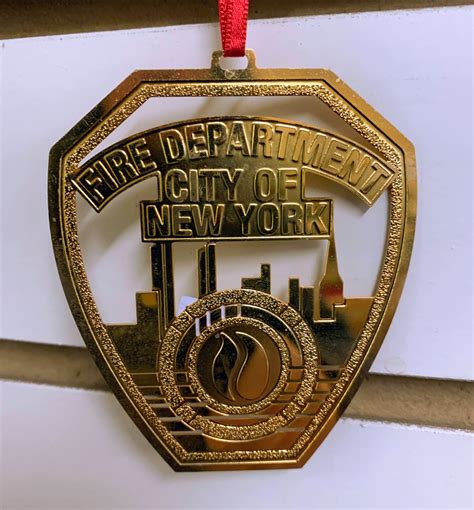Ornament Fire Fdny Logo Brass The Fire Bell