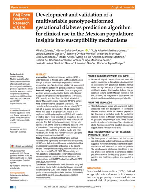 Pdf Development And Validation Of A Multivariable Genotype Informed