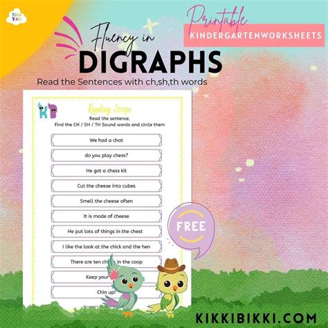 Free Digraphs Printable Worksheets Kb Worksheets Kikkibikki