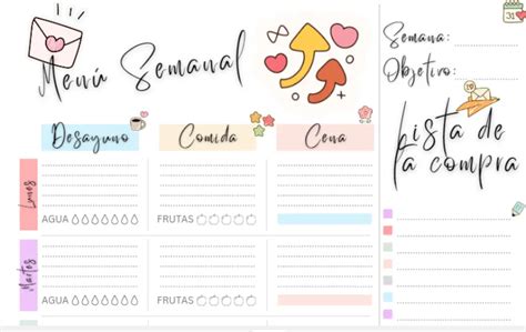 Planificador De Menú Semanal Imprimible