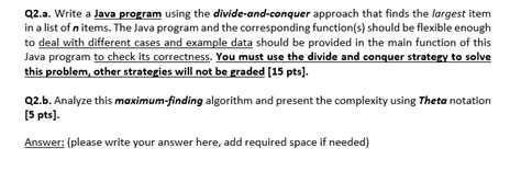 Solved Q2a Write A Java Program Using The