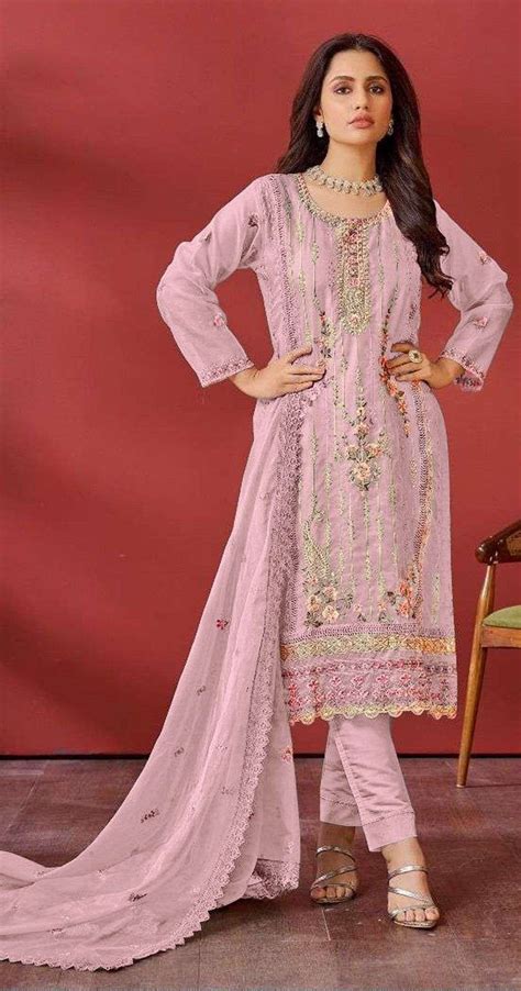 Simra S 25 A To D Organza Pakistani Salwar Kameez Wholesale Price