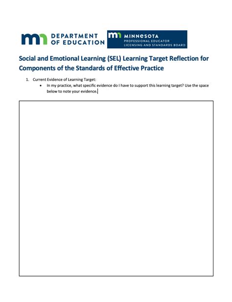 Reflection Template Adult Transformative Social And Emotional Learning SEL And The Standards