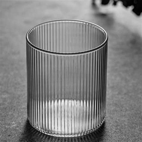 Ribbed Glass Cups 11oz High Borosilicate Glassware Raylon