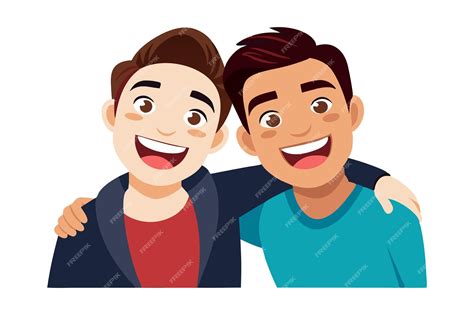 Premium Vector Two Friends Sharing A Happy Moment Together