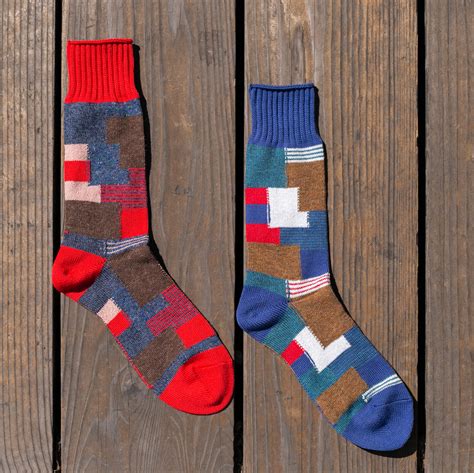 Japan Patchwork Sock 2pk Gustin Knits Socks
