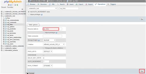 How To Rename A Table In Phpmyadmin Servercake