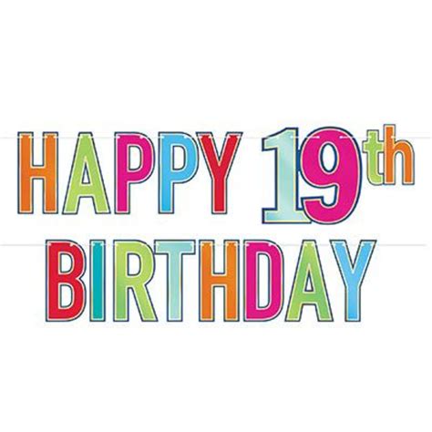 Happy 19th Birthday Party Streamer Multi Colour 5 Ft Party City