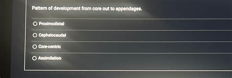 Solved Pattern Of Development From Core Out To Chegg